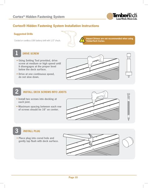 Timbertech Decking Install Guide Pdf Woodworking Arts And Crafts
