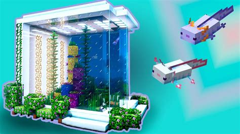 Building A Modern Axolotl Aquarium In Minecraft Youtube