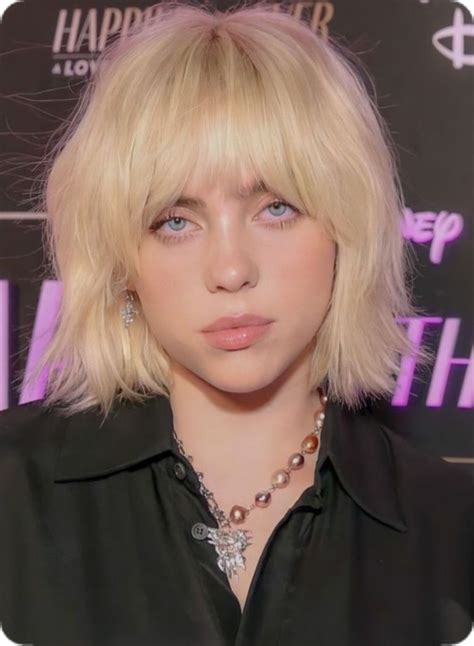 Billie Eilish ・ ・ Short Blonde Hair Bangs With Medium Hair Hair