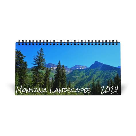 Montana Landscape Desktop Calendar 2024 Grid Etsy