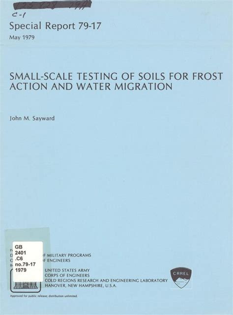 Filesmall Scale Testing Of Soils For Frost Action And Water Migration