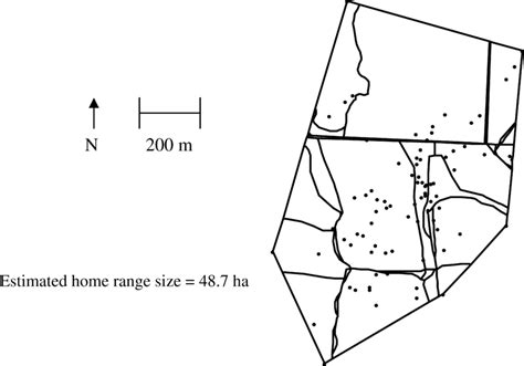 Example Home Range Estimated With The 100 Minimum Convex Polygon