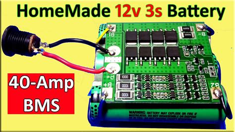 how to make 12v battery using 3s bms circuit 3s 12 6v cell li ion