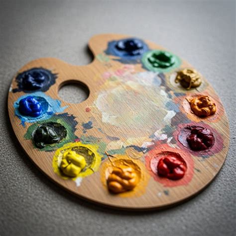 Palette Features A Thumb Hole For Grip And Is Splattered With Stock