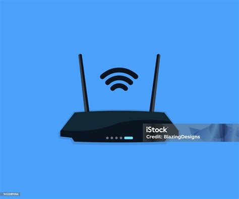 두 개의 안테나가있는 네트워크 Wifi 라우터 광대역 와이파이 무선 인터넷 신호 인터넷 연결 비즈니스 개념 벡터 디자인 및