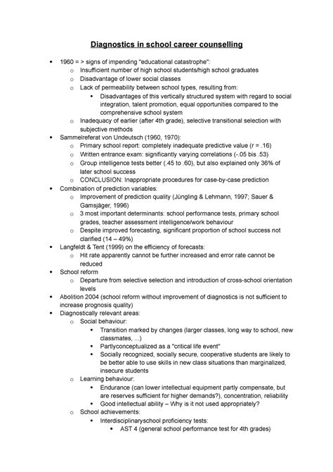 Lecture 5 Diagnostics In School Career Counselling Diagnostics In School Career Counselling