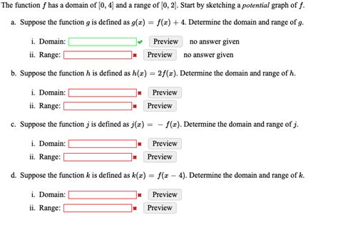 Solved The Function F Has A Domain Of And A Range Of Chegg Com