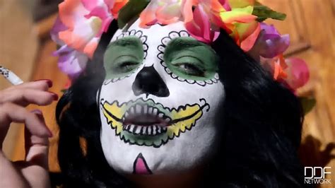 Masked Girl In Solo Action On Stairs Emma Leigh Eporner