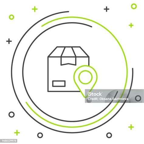 흰색 배경에 격리 된 골판지 상자 아이콘이있는 라인 위치입니다 배달 서비스 물류 및 운송 유통 다채로운 개요 개념 벡터 감시에 대한 스톡 벡터 아트 및 기타 이미지 Istock