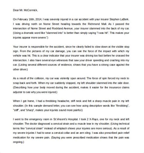 Auto Accident Demand Letter Template Ncejomunicipaldechinu