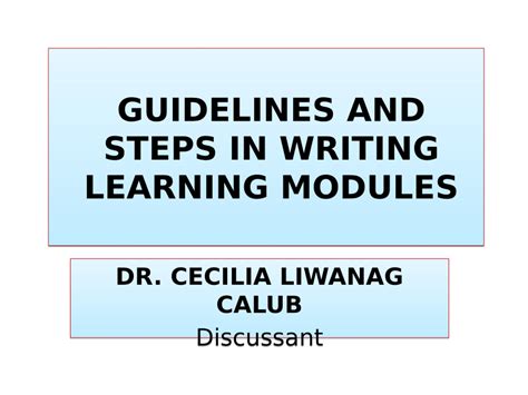 pdf guidelines and steps in writing learning modules