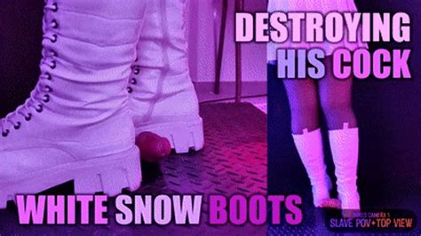 Aggressive Bootjob In White Combat Snow Boots Post Orgasm Stomping Mixed Version Tamystarly