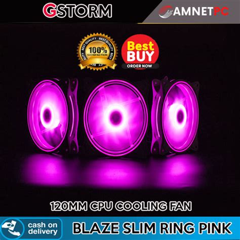 AMNETPC Best Buy GAMING FAN COOLING FAN LED GSTORM BLAZE SLIM RING FANCY PINK 120mm PC CPU
