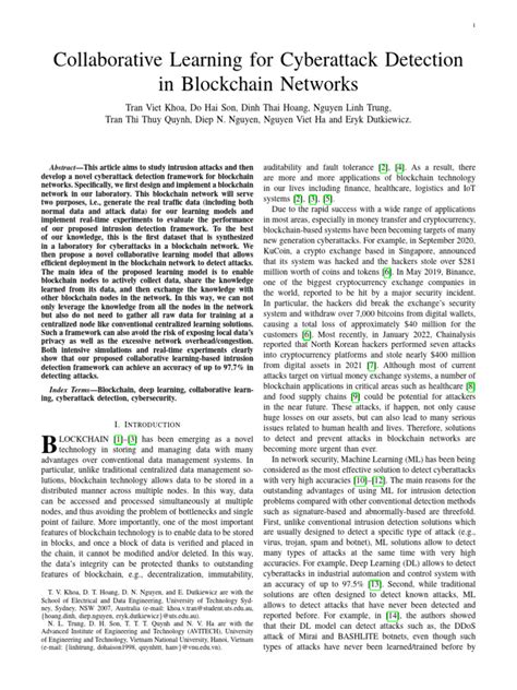 Collaborative Learning For Cyberattack Detection In Blockchain Networks