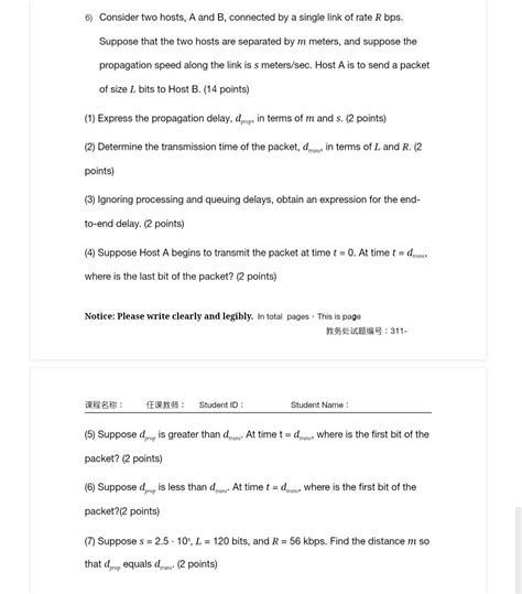 Solved 6 Consider Two Hosts A And B Connected By A Single