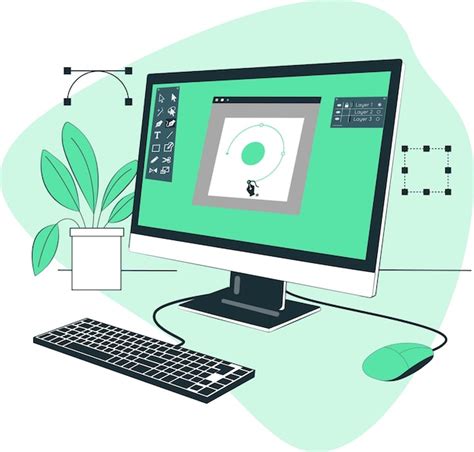Premium Vector Desktop Computer Concept Illustration