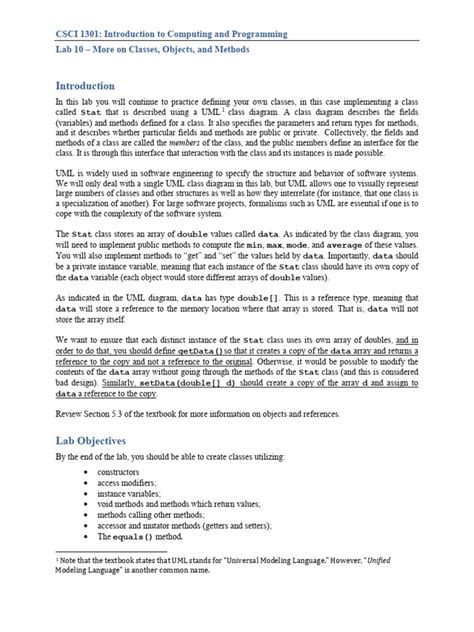 Lab 10 Pdf Class Computer Programming Method Computer Programming