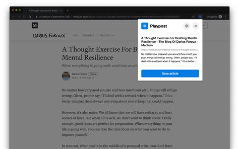Chrome Browser Extension Playpost