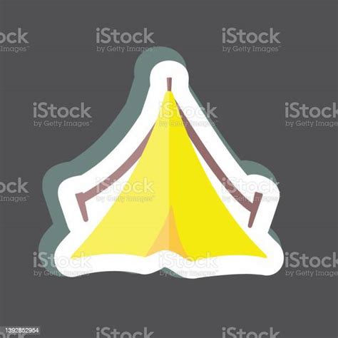 스티커 텐트 와일드 웨스트 기호에 적합합니다 편집 가능한 간단한 디자인 디자인 템플릿 벡터 간단한 기호 그림 0명에 대한 스톡