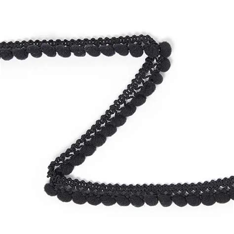 Ribete De Pompones 10 Mm Negro Costura Es Todo Para Coser Con