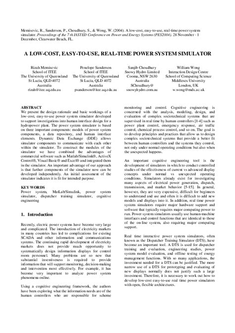 Pdf A Low Cost Easy To Use Real Time Power System Simulator