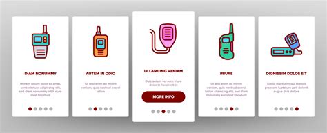 Walkie Talkie Device Onboarding Icons Set Vector 10151462 Vector Art At
