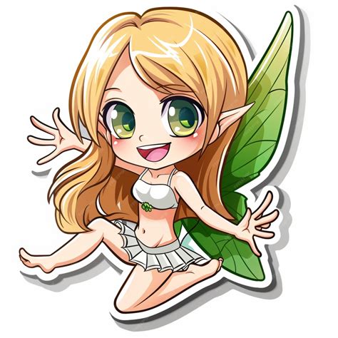 Premium Photo Sticker Design Of A Cute Pixie With Beautiful Wings