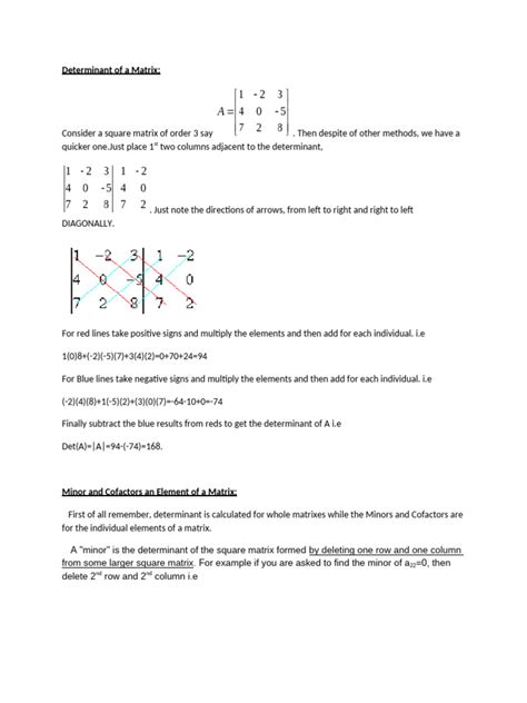 Determinant And Cofactors Pdf Teaching Methods And Materials Science And Mathematics