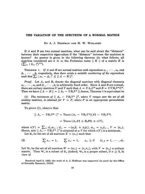 Hoffman 1953 Download Free Pdf Matrix Mathematics Linear Algebra