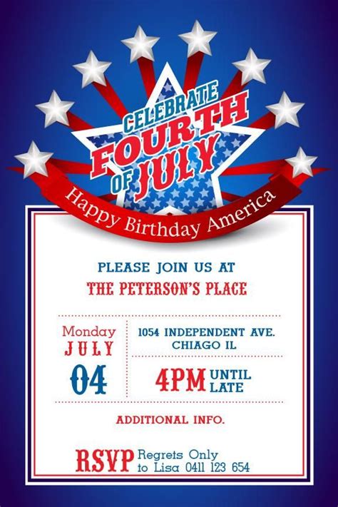 Free Printable July 4 Invitations Free Templates Printable