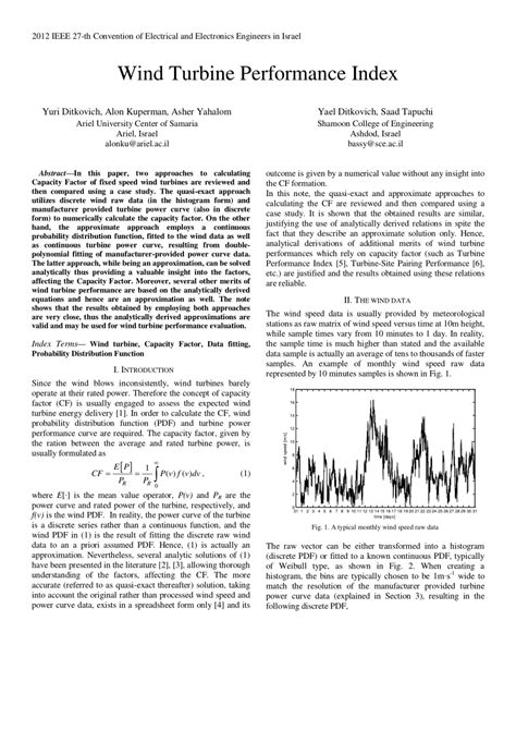 PDF Wind Turbine Performance Index