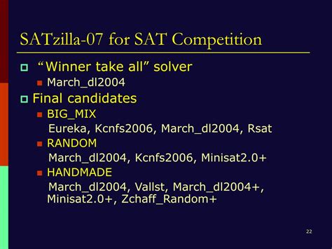 Ppt Satzilla 07 The Design And Analysis Of An Algorithm Portfolio For Sat Powerpoint
