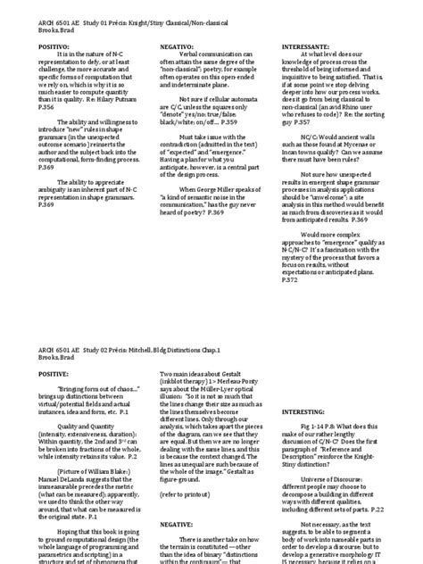 Mitchell Logic Of Architecture Notes Pdf Abstraction System