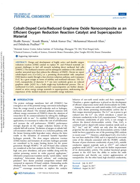 Pdf Cobalt Doped Ceriareduced Graphene Oxide Nanocomposite As An