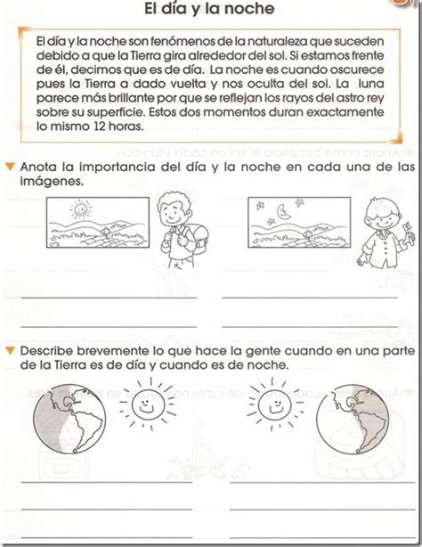 Ejercicios De Primaria El Día Y La Noche Tareas Escolares
