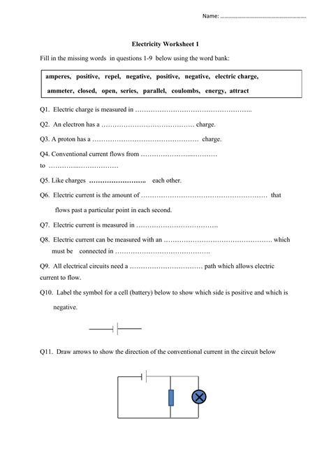 Series And Parallel Circuits Ks4 Worksheet Circuit Diagram