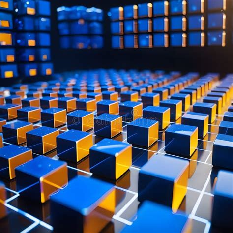 A Group Of Blue And Orange Cubes Stock Illustration Illustration Of