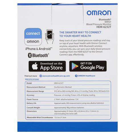 Buy Omron HEM T Bluetooth Wrist Blood Pressure Monitor Online At Chemist Warehouse