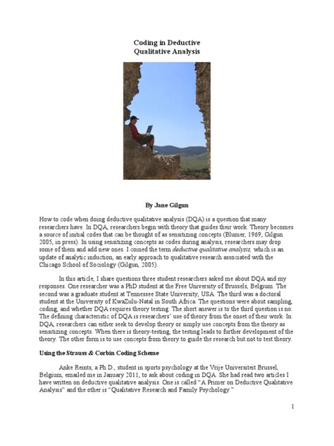 Coding In Deductive Qualitative Analysis Pdf Qualitative Research Sociology