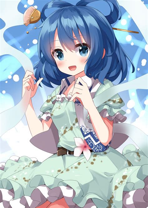 Safebooru 1girl D Belt Blue Background Blue Dress Blue Eyes Blue