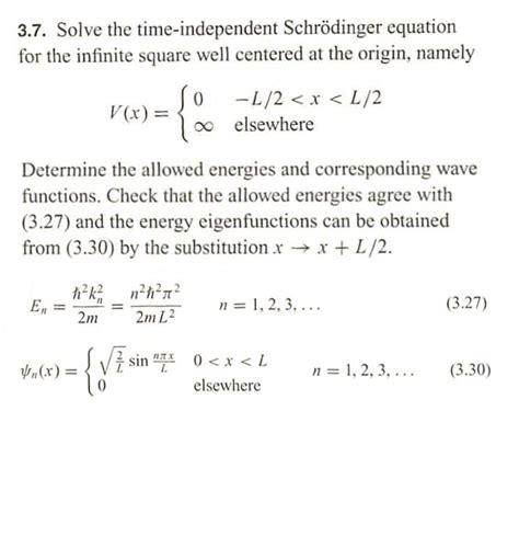 solved solve the time independent schrödinger equation for