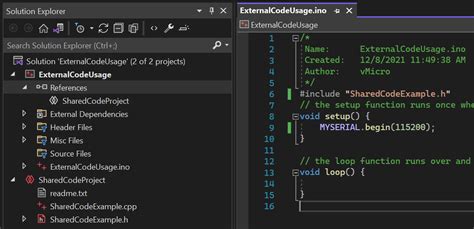 Sharing Code Between Projects In Visual Micro