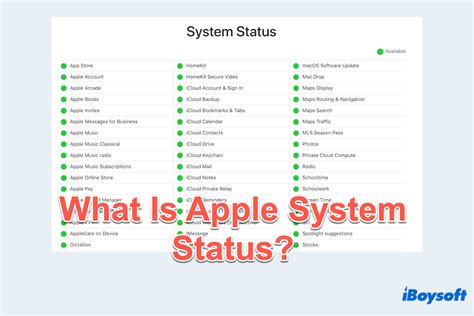 What Is Apple System Status Which Situation Will Use It
