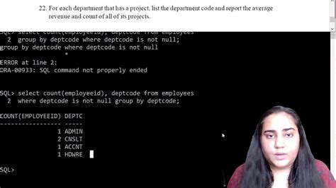 Sql Aggregate Functions And Group By Order By Having Clauses Youtube