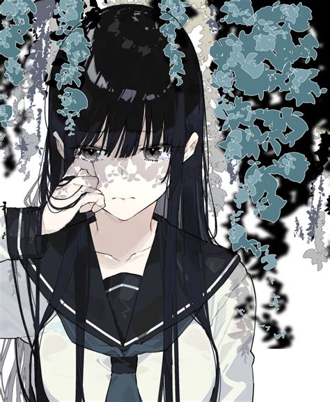Safebooru 1girl Absurdres Arm At Side Bangs Black Hair Blunt Bangs