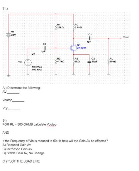 Solved A Determine The Following AV Voutpp Vpp B FOR RL Chegg Com