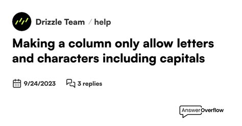 Making A Column Only Allow Letters And Characters Including Capitals