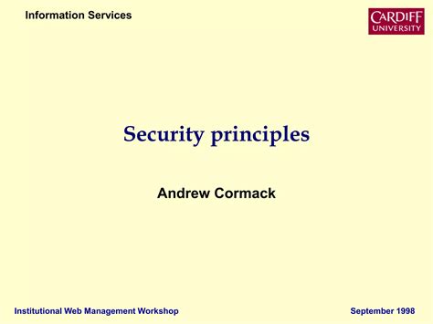 Iwmw 1998 Server Management 4 Security Principles Ppt
