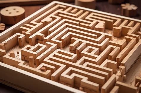 Wooden Maze Game Board On The Table Stock Illustration Illustration Of Planning Puzzle 304083840
