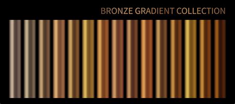금속 청동 은 금 크롬 구리 금속 호일 텍스처 그라데이션 템플릿 벡터 스와트 세트 배경용 금속 그라데이션 일러스트 그라데이션 배너 인터페이스 벡터 템플릿 디자인 구리에 대한